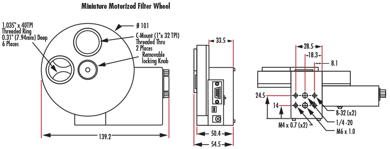 12.5/12.7mm 12 Position Motorized Filter Wheel | Edmund Optics